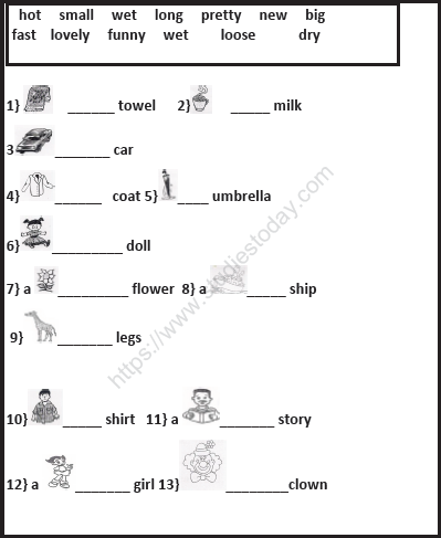 CBSE Class 1 English Grammar And Vocabulary Worksheet
